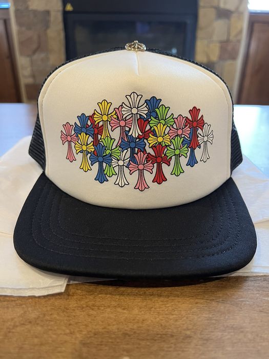 Chrome Hearts Chrome Hearts multi color crosses trucker hat | Grailed