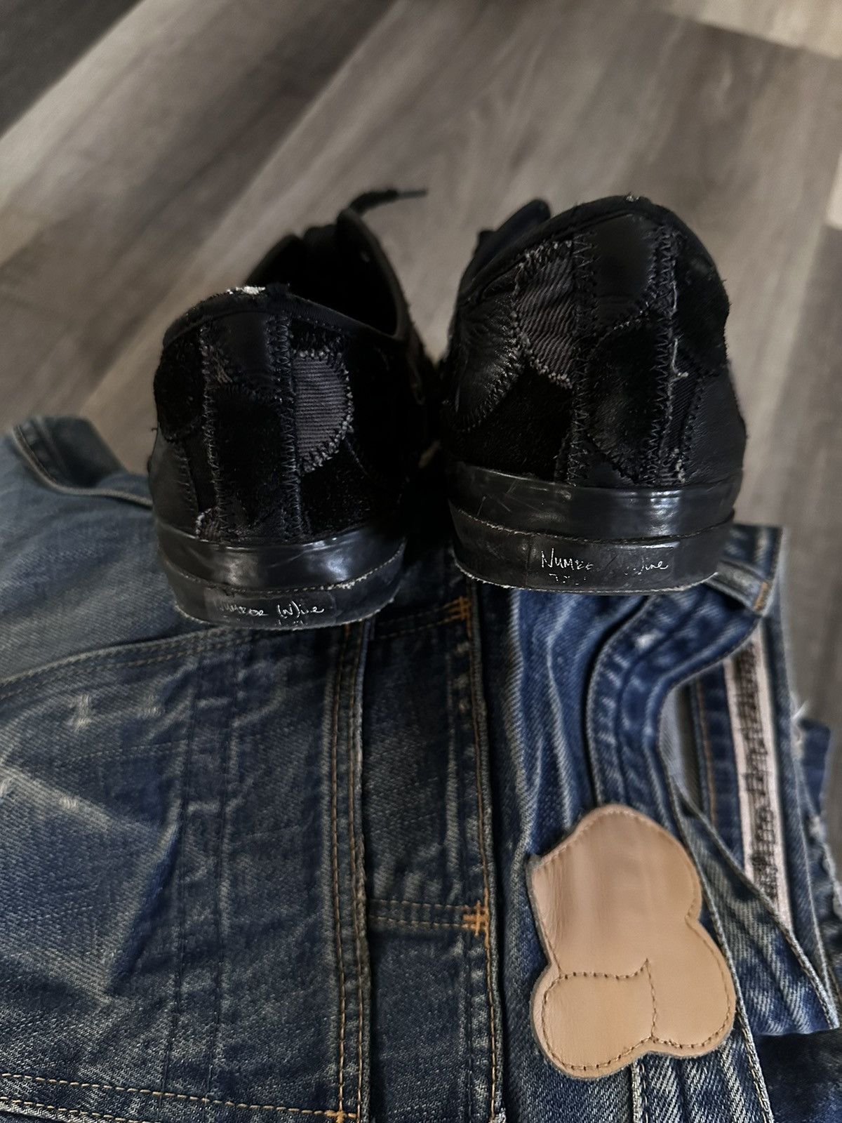 Number (N)ine Number (N)ine AWO3 Crying Heart Patchwork Shoes | Grailed