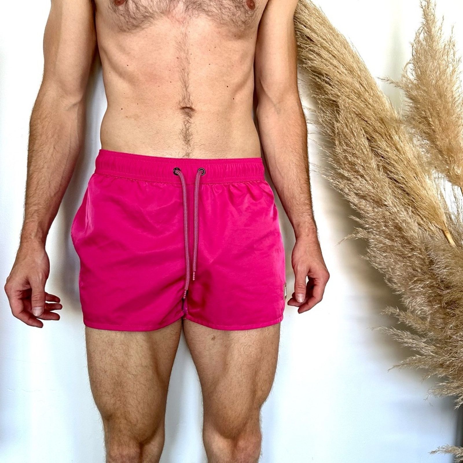 Topman MENS TOPMAN Hot Pink Solid Plain Swim Trunks Shorts 2" M | Grailed