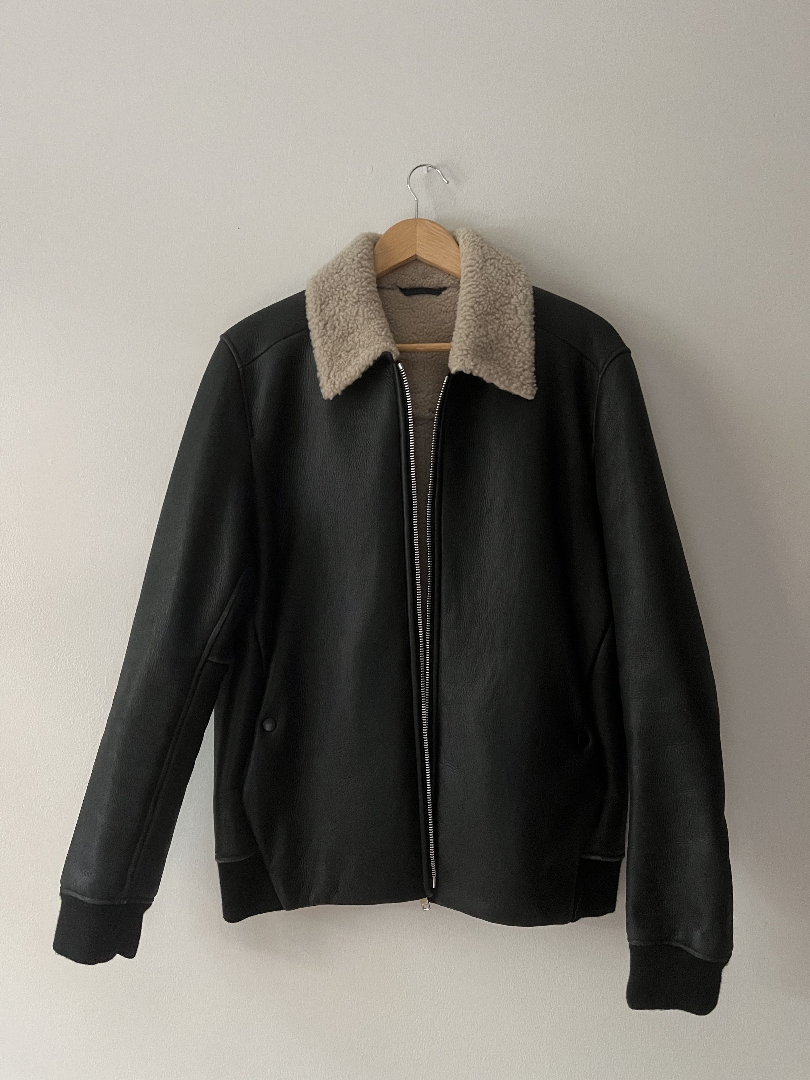 Theory Shearling Leather Jacket | Grailed