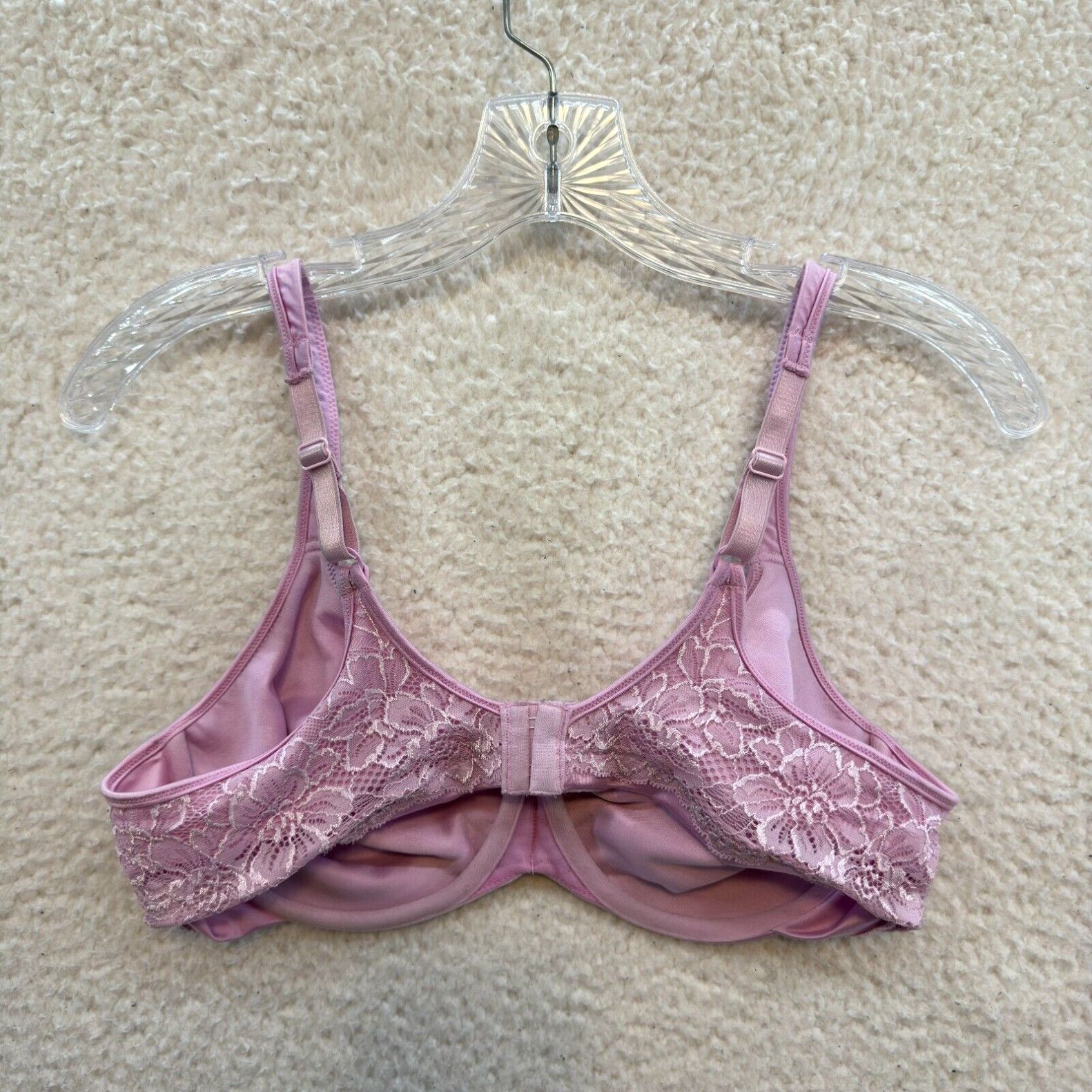 Vintage Bali Bra 36C Pink Satin Lace Underwire Unlined Comfort | Grailed