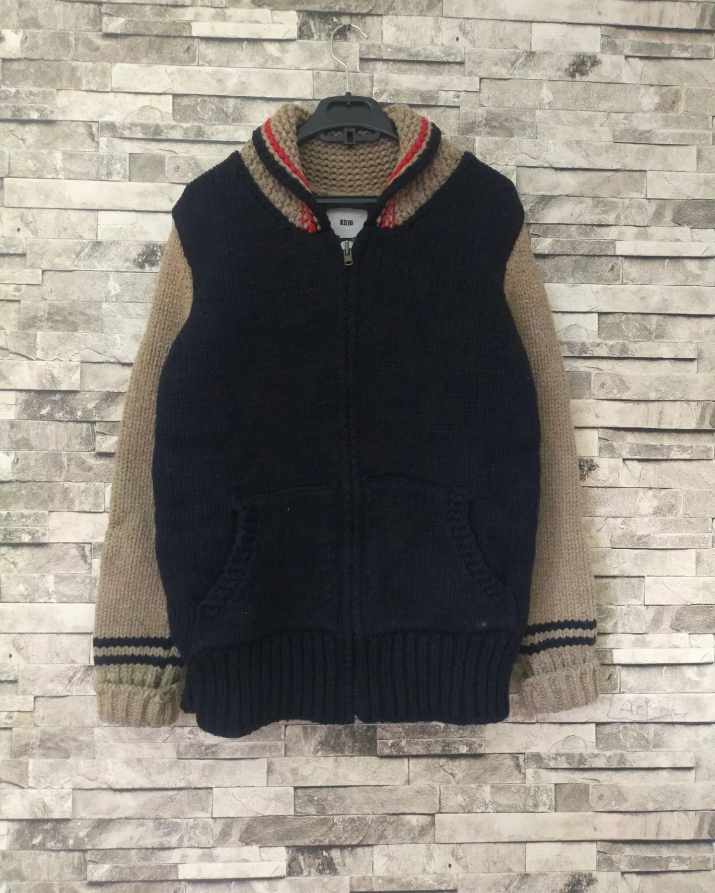 Archival Clothing K516 cable knit down jacket | Grailed