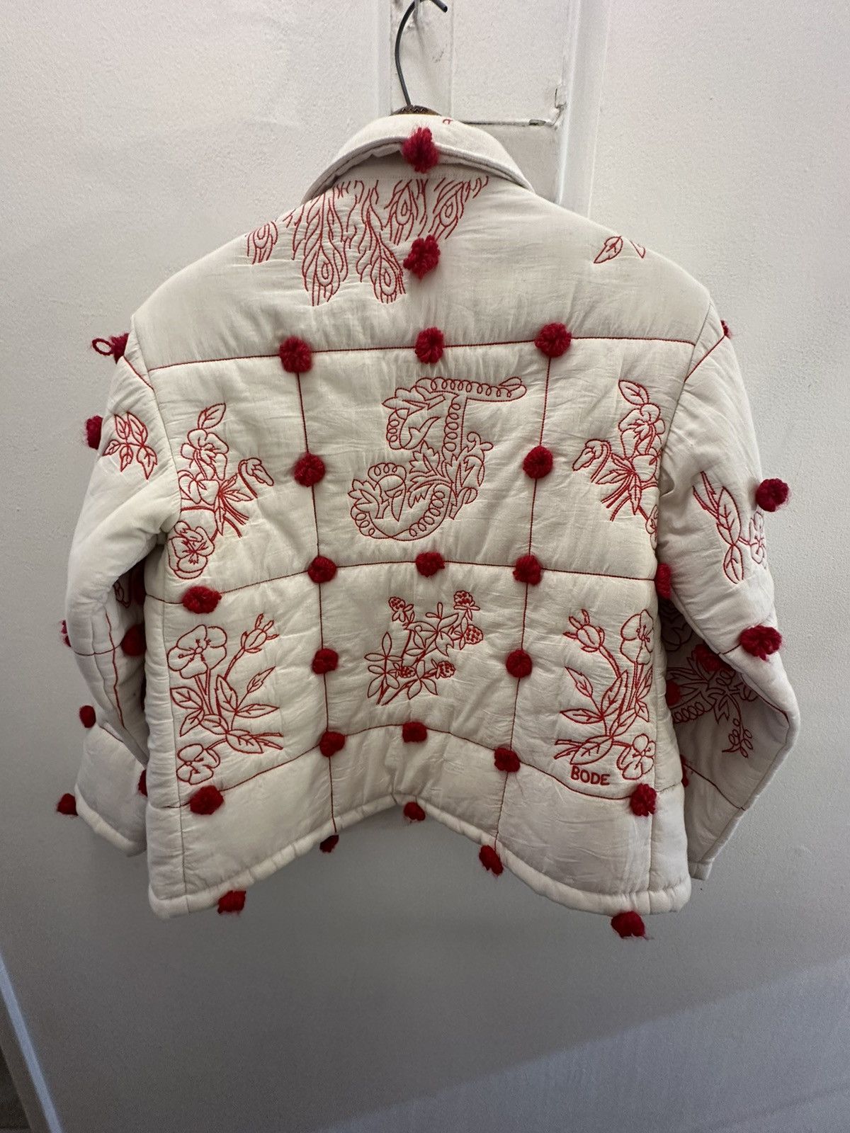 Bode Embroidered Redwork Quilt Coat | Grailed