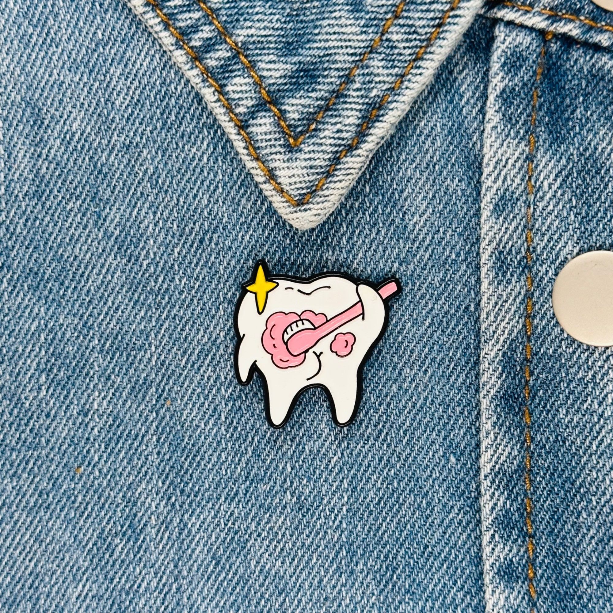 Other ⭐Fashion Teeth Toothbrush Tooth decay Enamel Pins Cute Custo ...