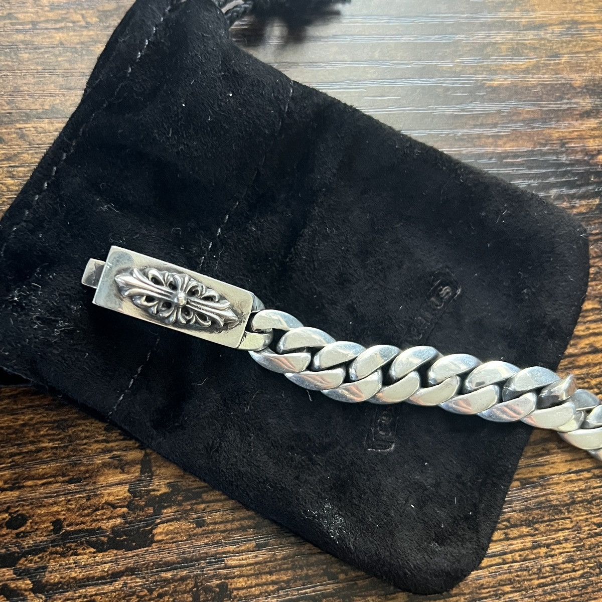 Chrome Hearts Chrome Hearts Baby Cuban Link Floral ID Bracelet | Grailed