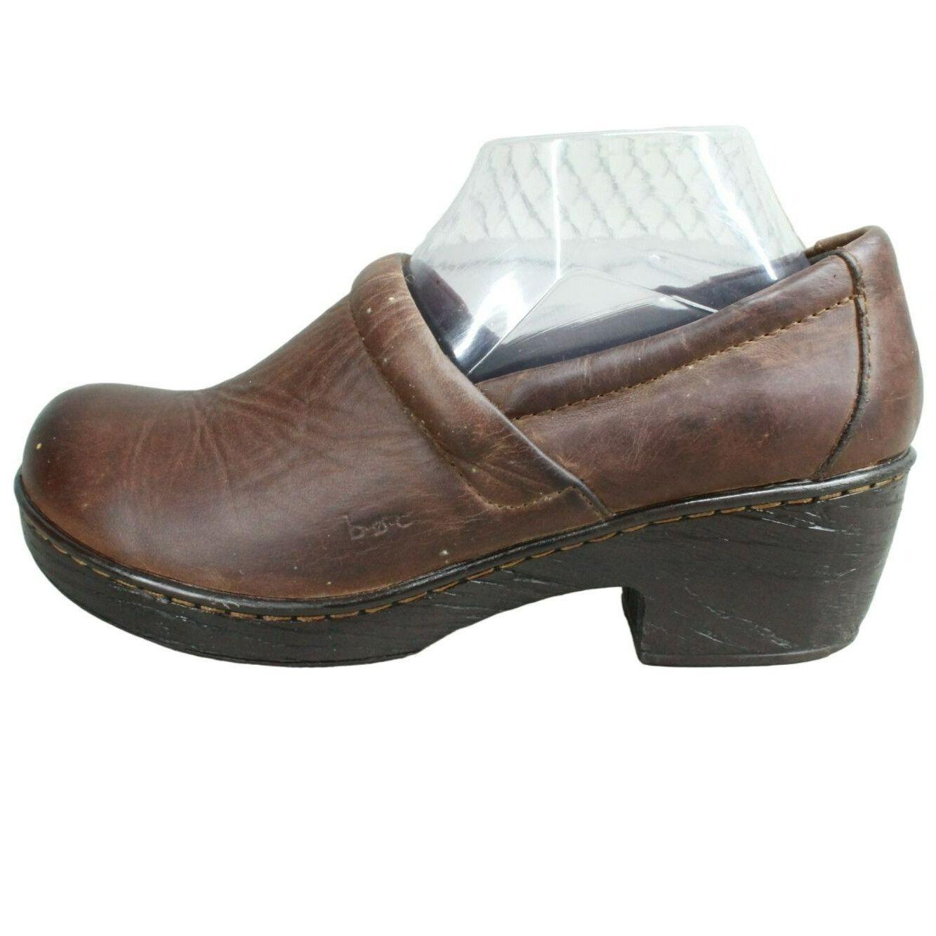 Leather BOC Born Concept Peggy Leather Slip On Heels Clog Shoes | Grailed