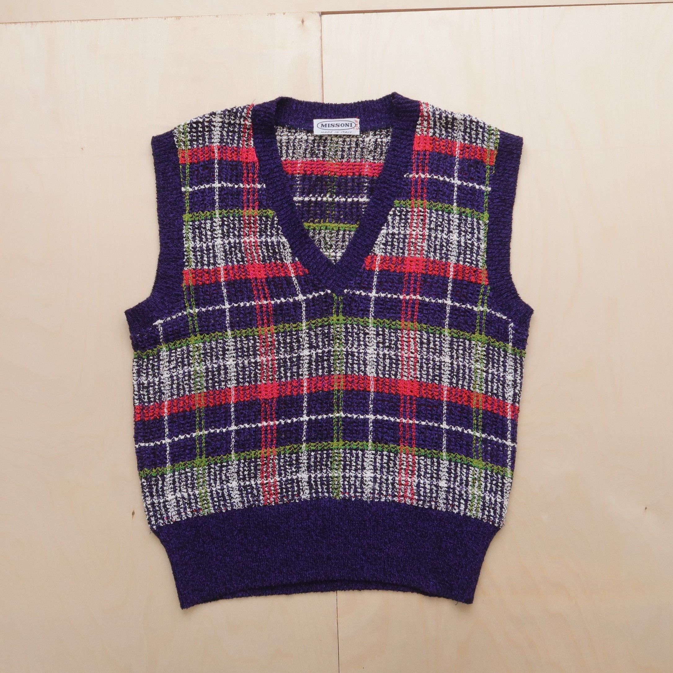 Coogi × Iceberg × Missoni Rare Missoni Psychedelic Plaid Abstract ...