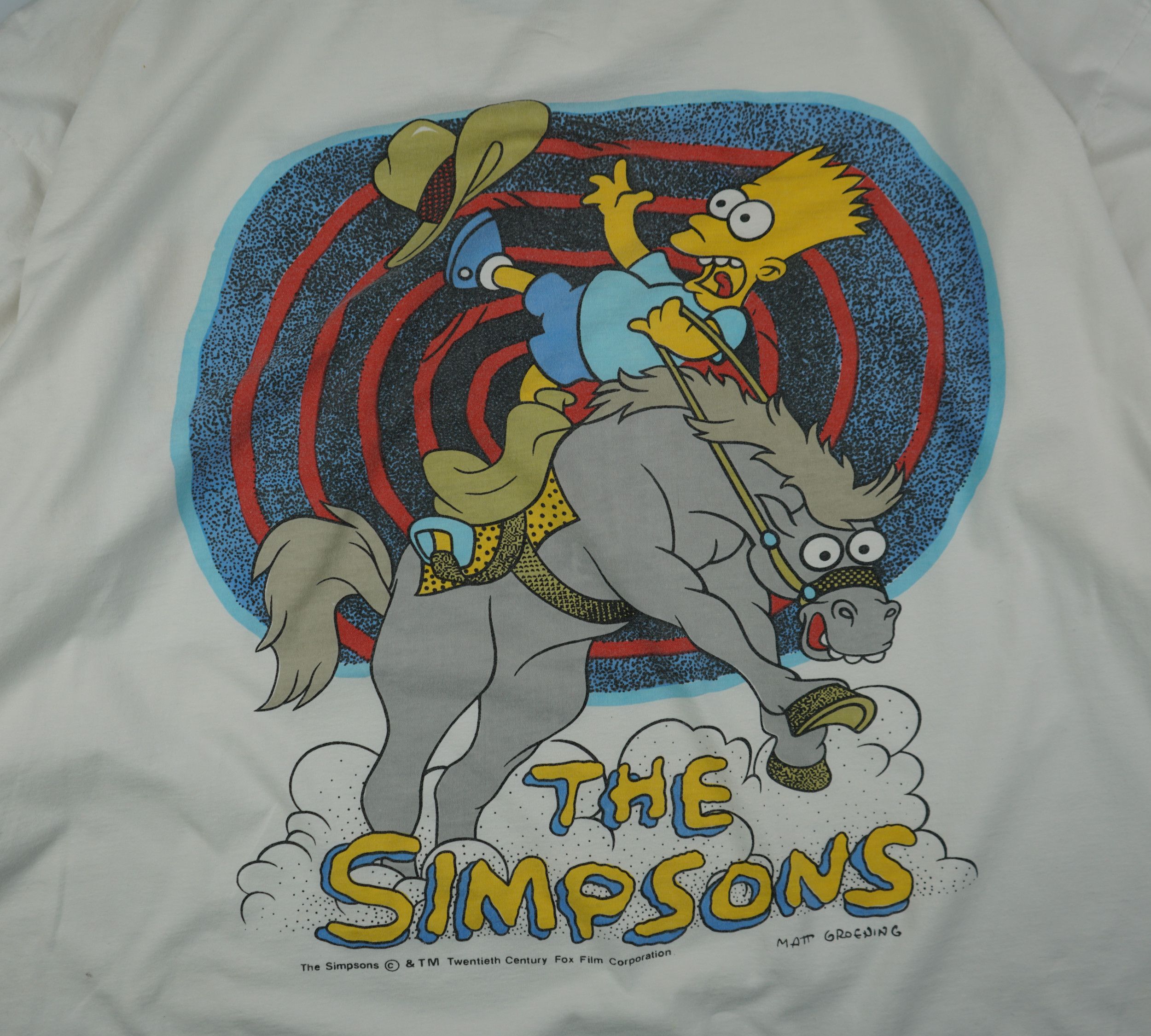 Vintage Vintage 1990s Bart Simpson Riding A Horse T-Shirt | Grailed