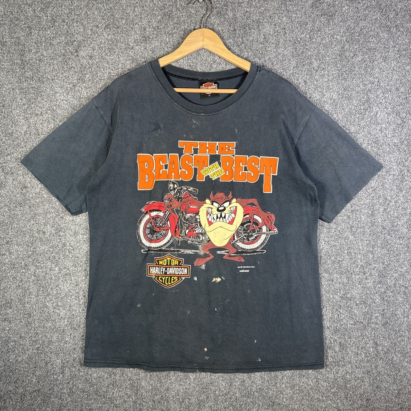 Harley Davidson Vintage Harley Davidson Shirt Large Black 90s Taz ...