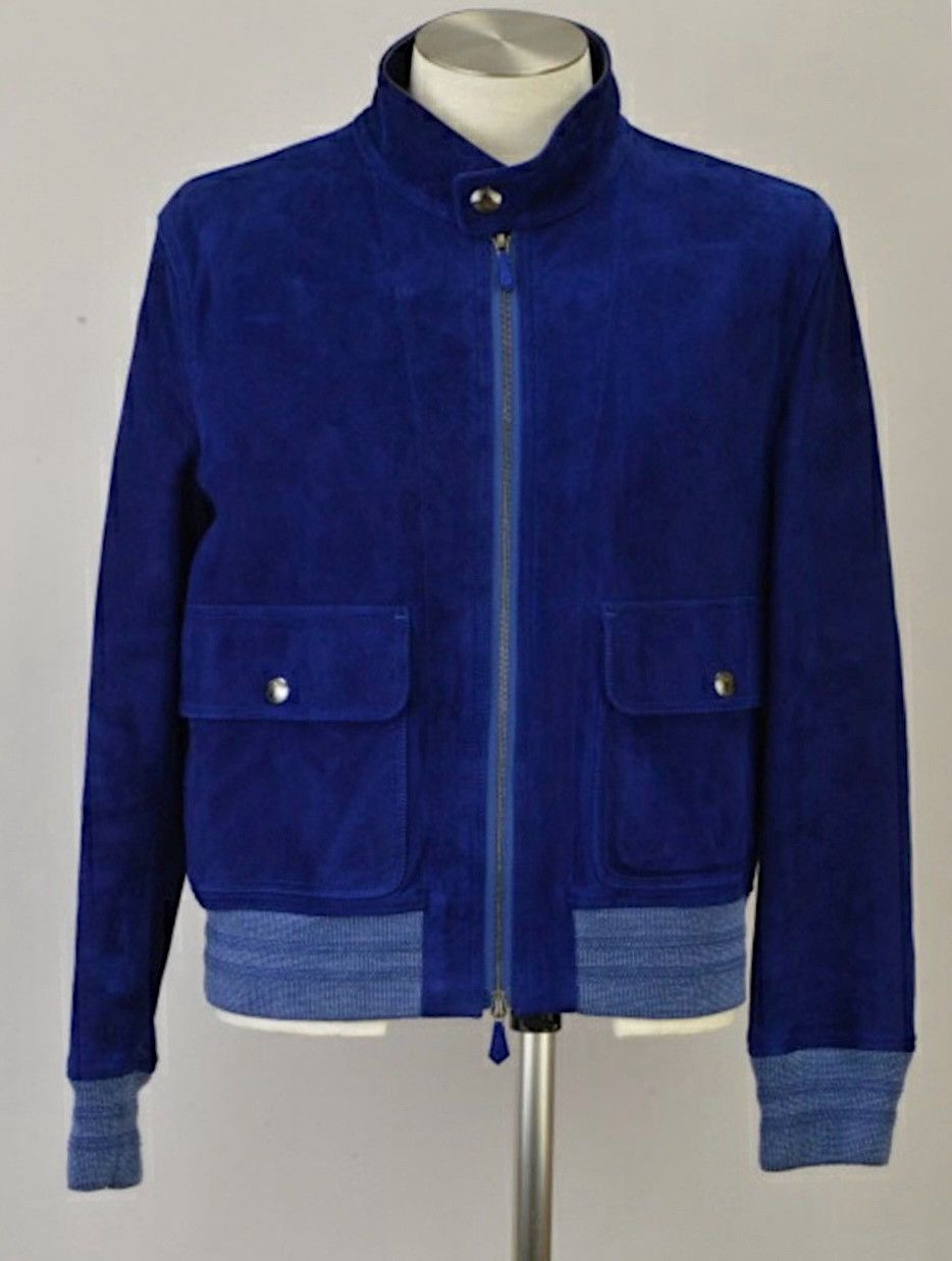 Streetwear × Tom Ford × Vintage TOM FORD Blue Lamb Leather Jacket ...