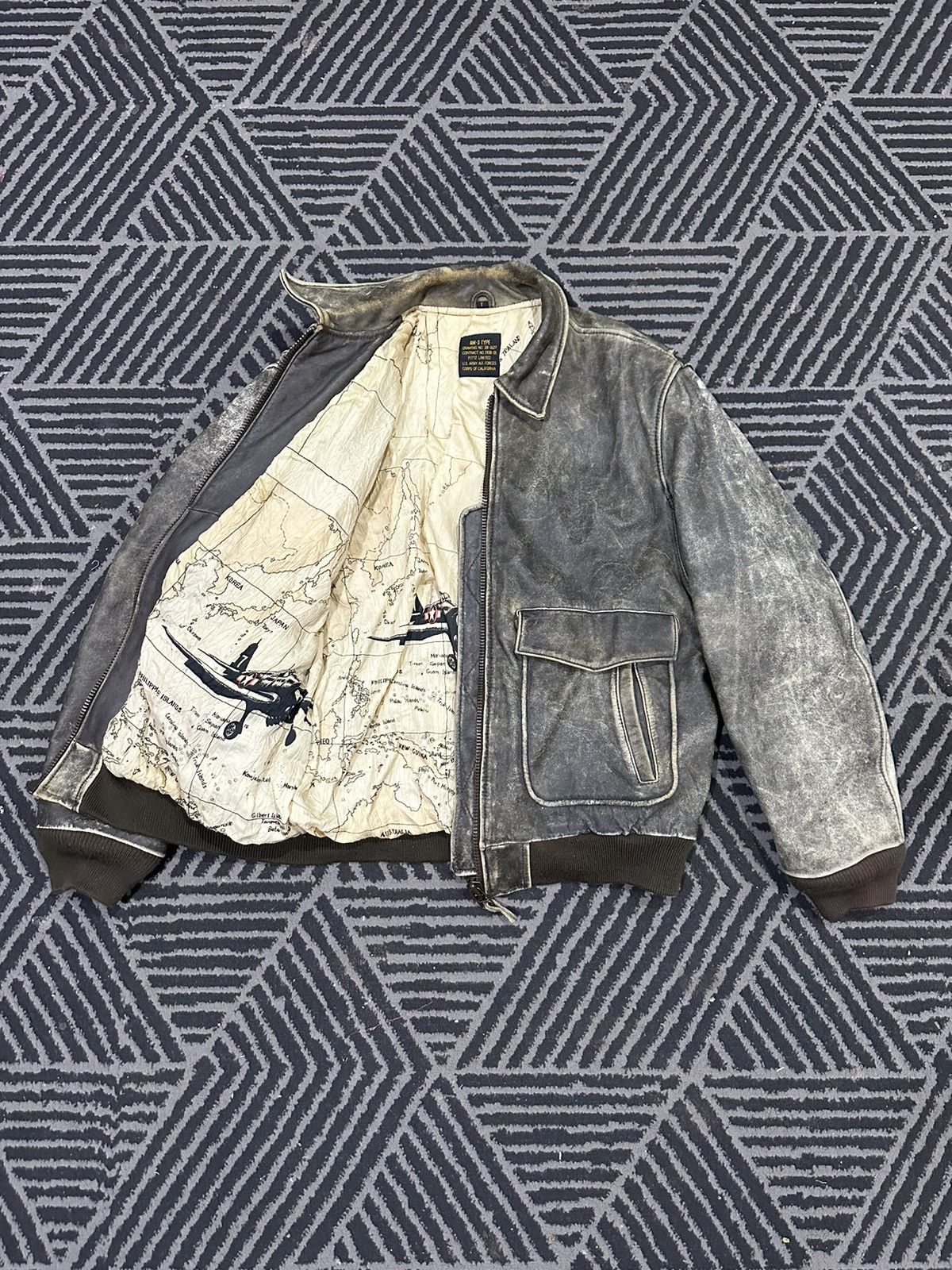 Vintage Vintage AM-3 TYPE Military Leather Jacket | Grailed