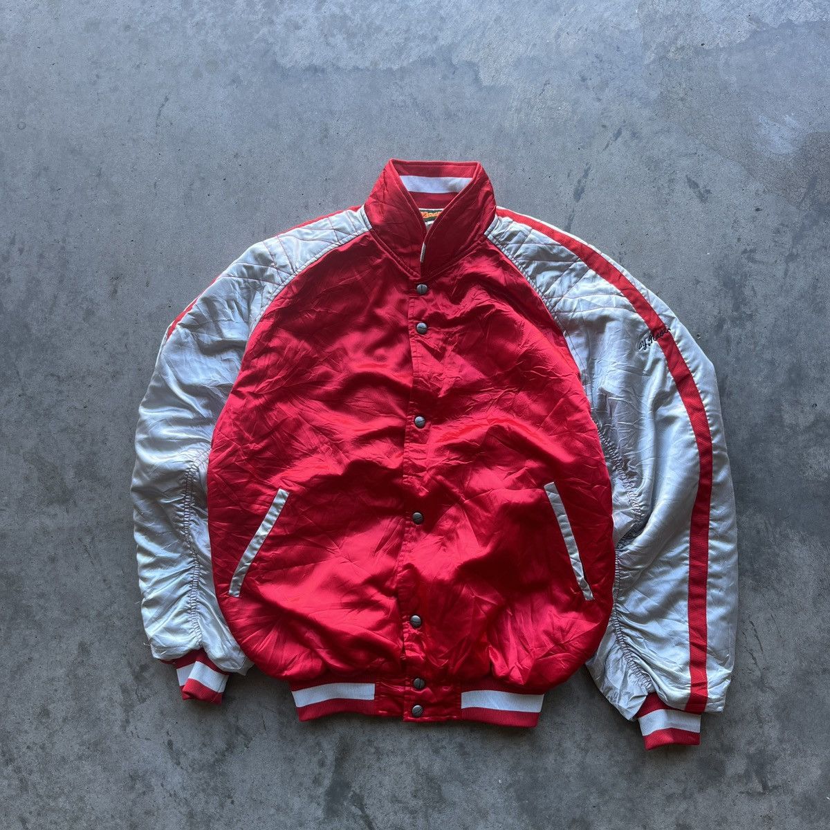 Mizuno × Streetwear × Vintage Mizuno Japanese Racing Bomber Jacket Red ...