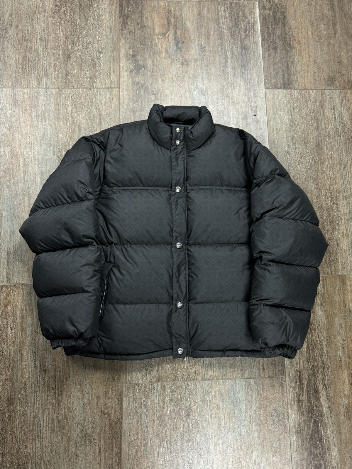Chrome Hearts NEW CHROME HEARTS PUFFER JACKET BLACK MOTIF | Grailed