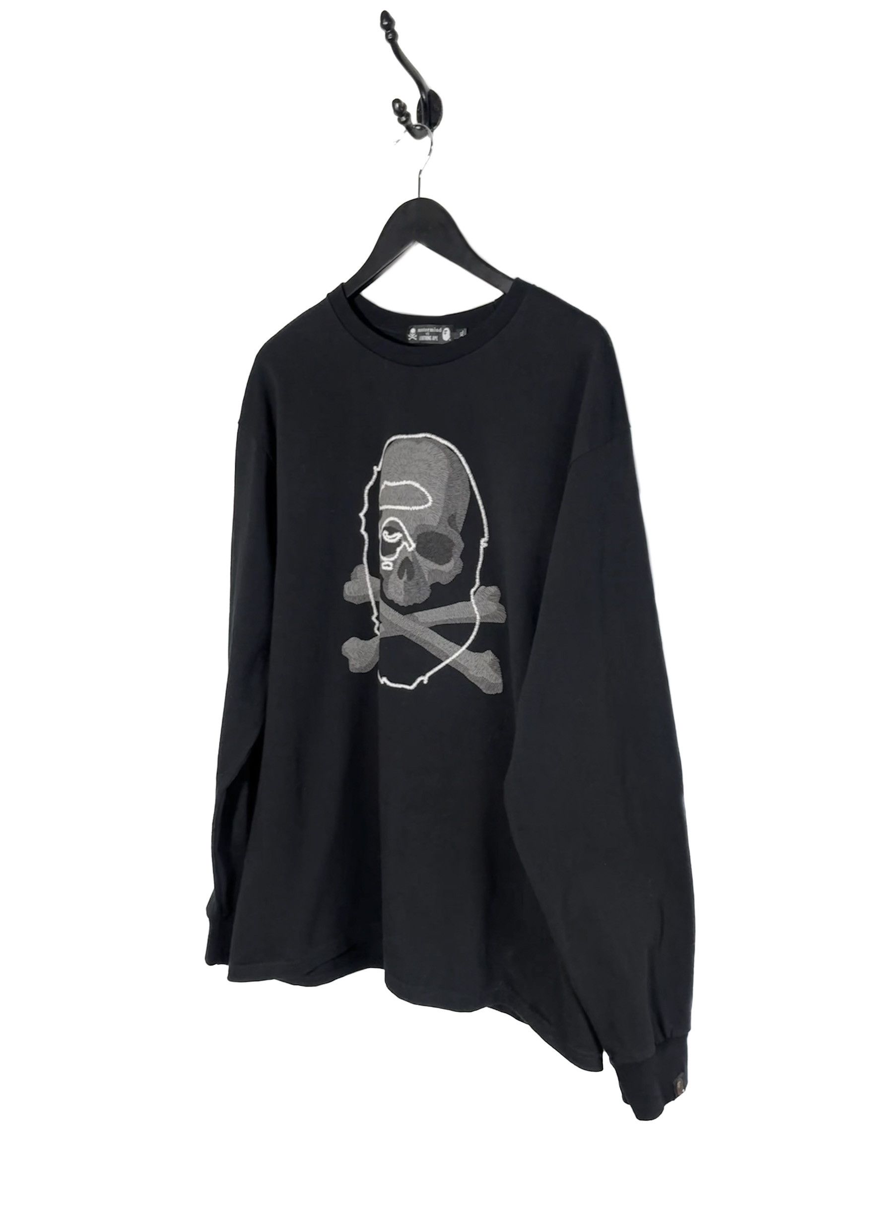 Bape × Mastermind Japan Bape Mastermind Ape Embroidered Skull Long ...