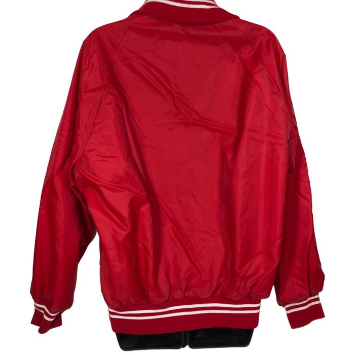 Vintage Vintage Champion Snap Up Jacket Red NCAA Large | Grailed