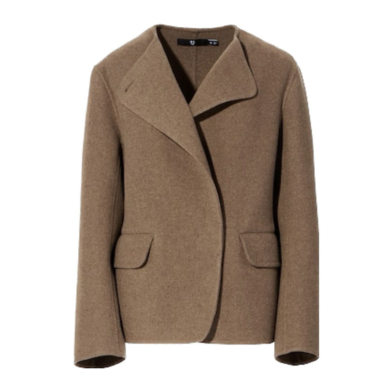 Uniqlo Double face collarless wool jacket | Grailed