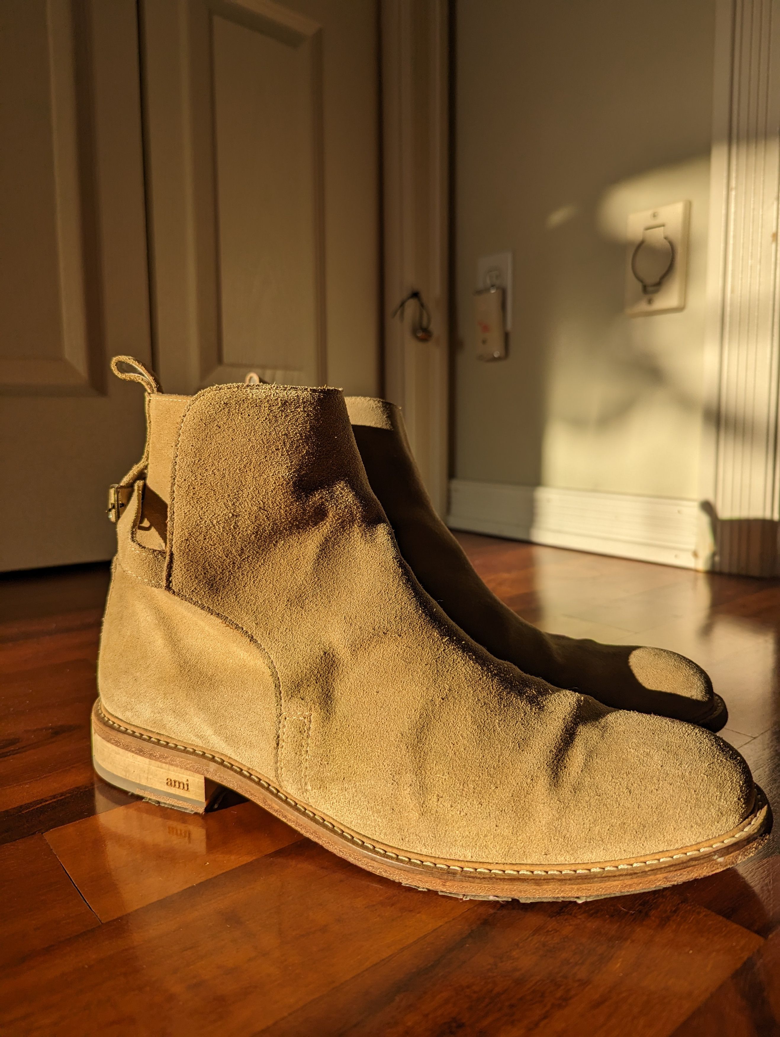 AMI Ami suede leather strap boot | Grailed