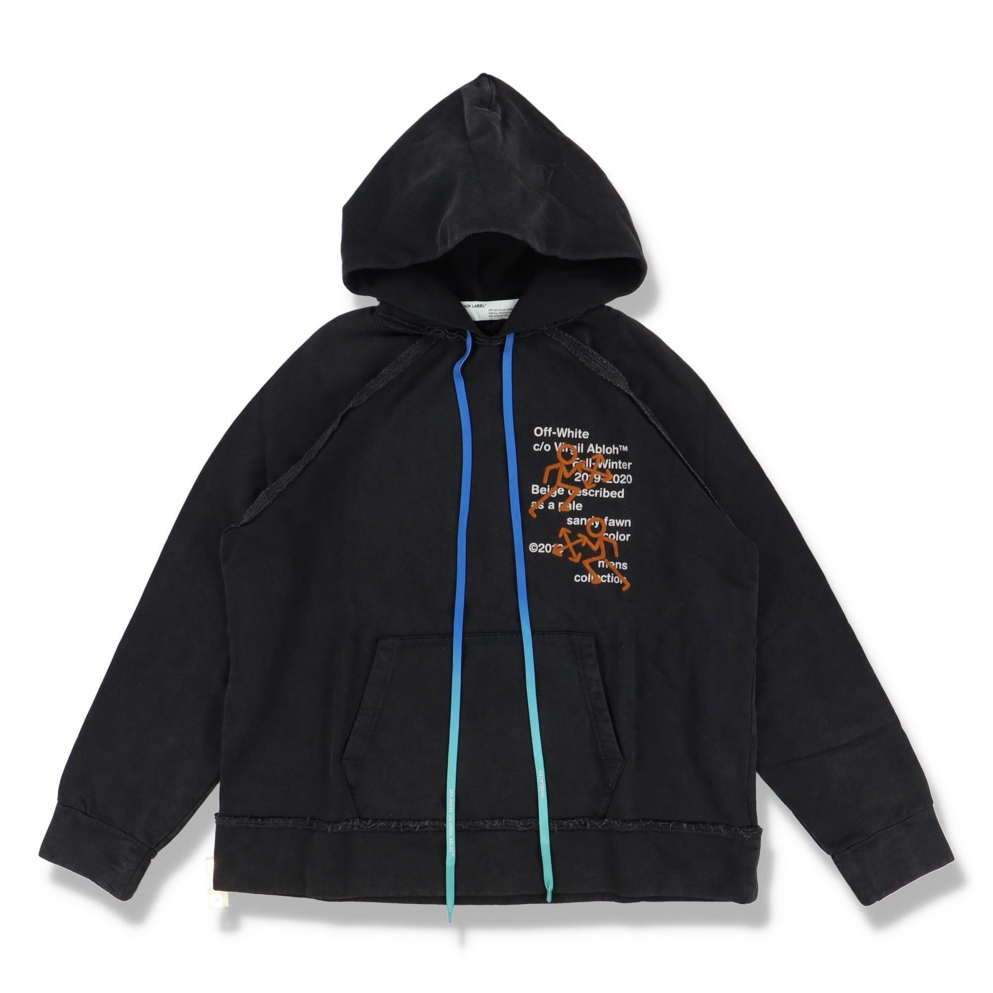 Off-White Washed Black Pictogram Incompiuto Oversized Logo Hoodie | Grailed