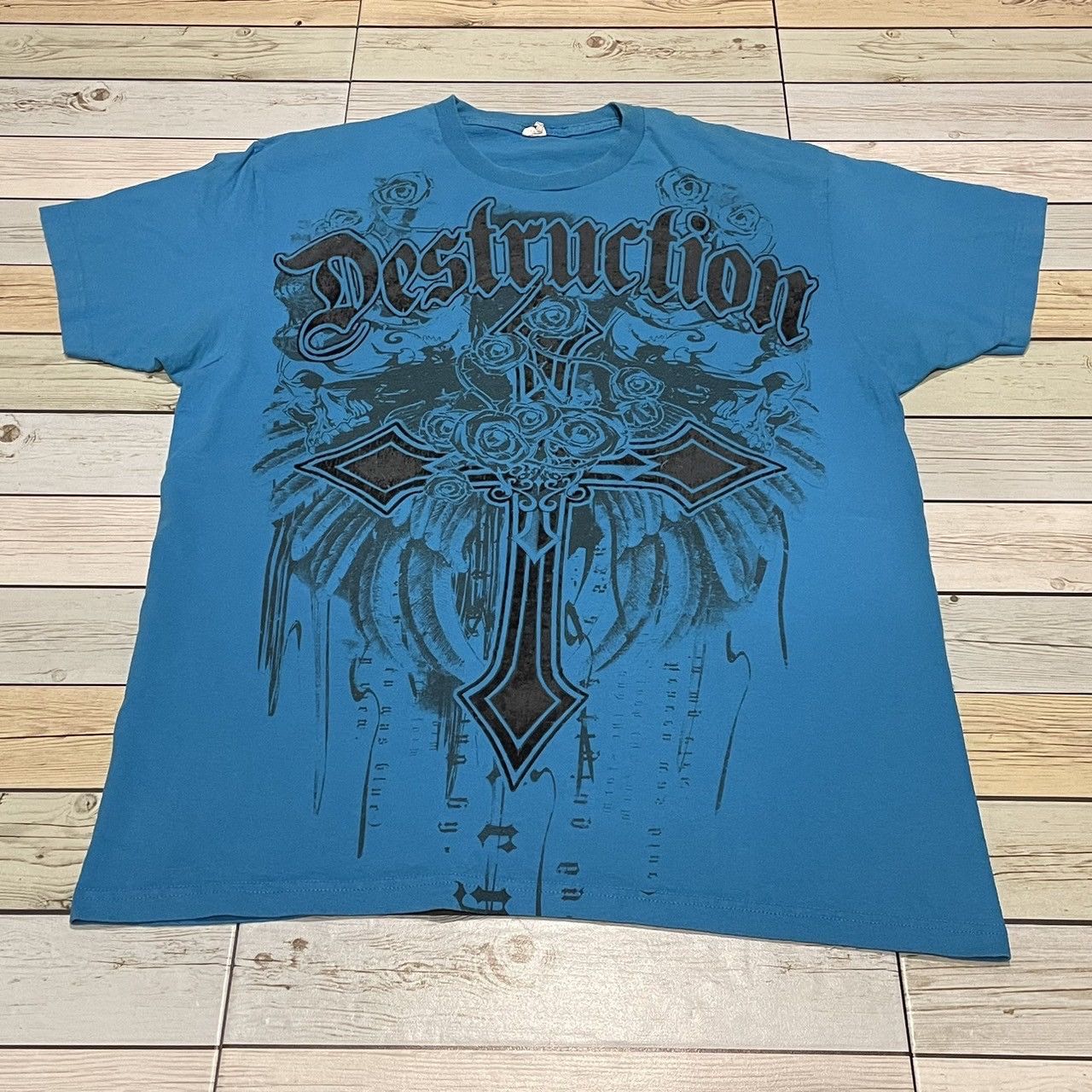 Ed Hardy Rare Destruction Wings Cross Tee Y2K Affliction Style | Grailed