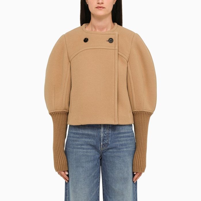 Chloe Chloe Short Camel Wool Jacket | Grailed