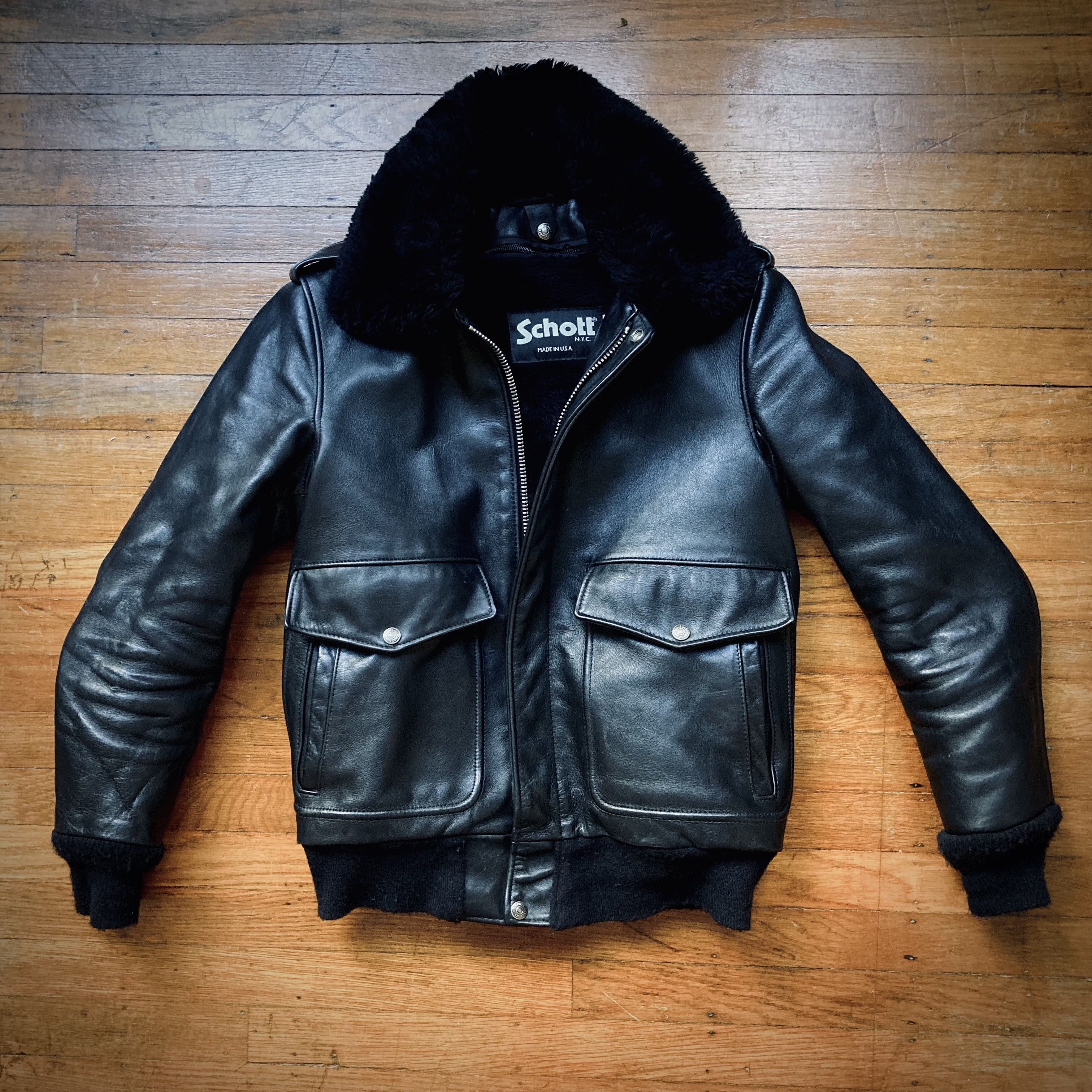 Schott A-2 Naked Cowhide Leather Flight Jacket | Grailed