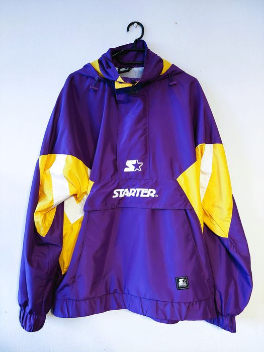 Starter Windbreaker Jacket Basketball NBA Los Angeles Lakers Drill ...