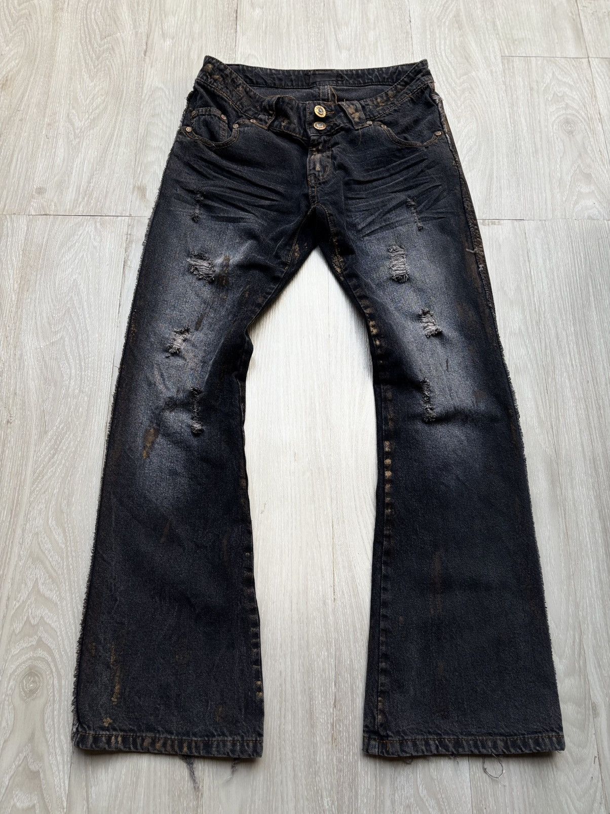 Obelisk BLACK BACCARA flare jeans | Grailed