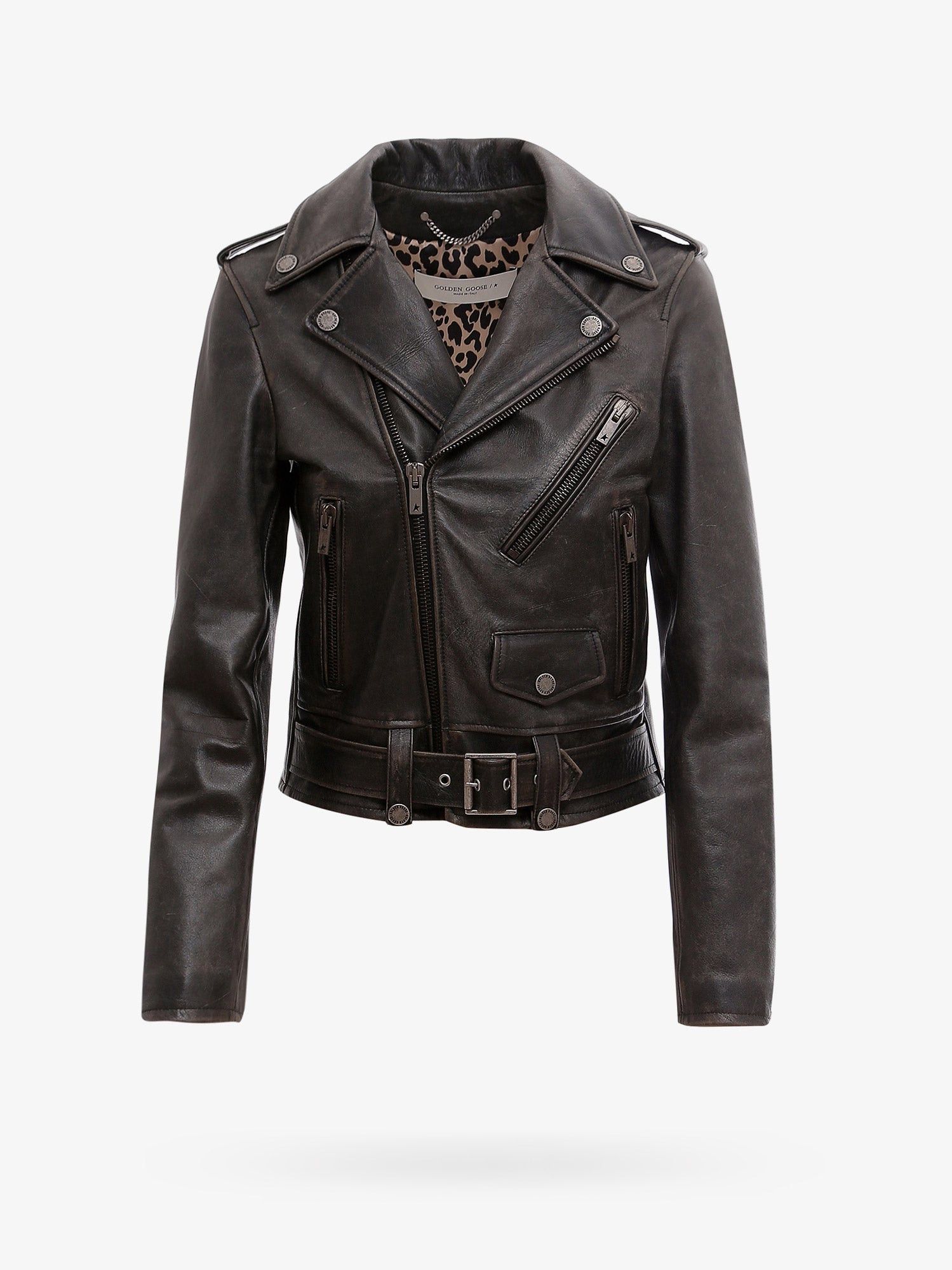 Golden Goose Slim fit Destiny lived-in effect leather biker IT 42 | Grailed