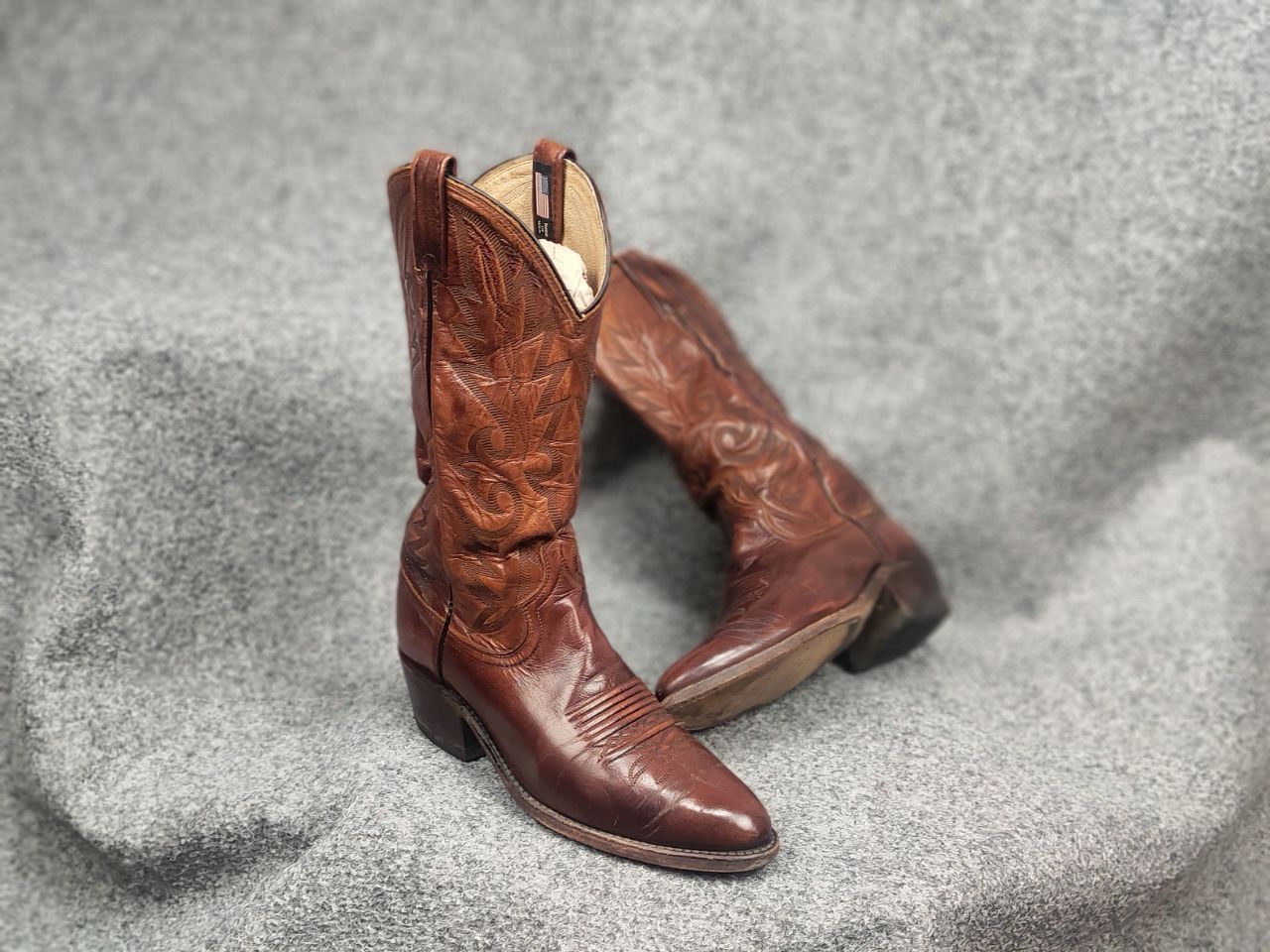 Dan Post Dan Post vintage Brown Western cowboy boots USA Made | Grailed