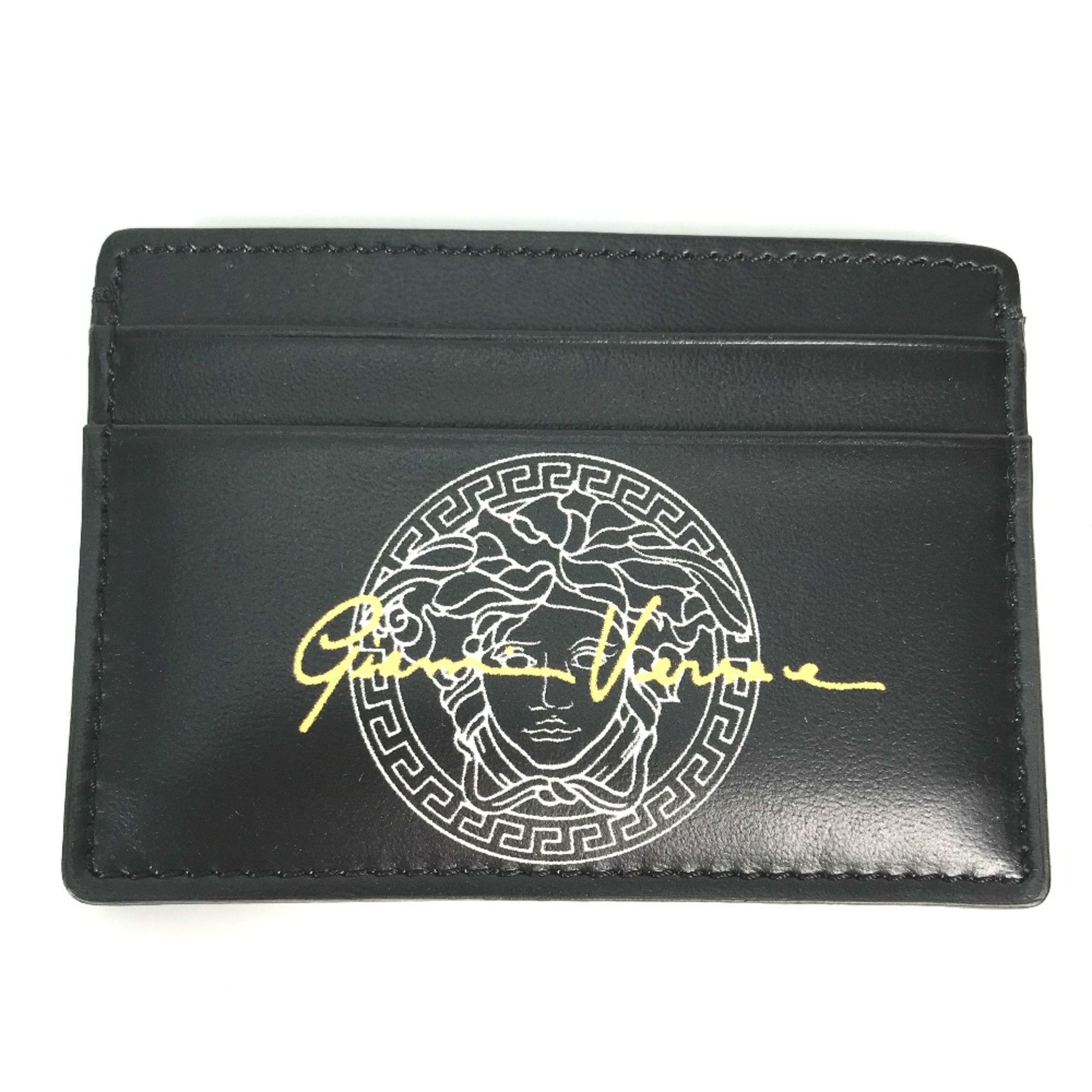 Versace Versace Business Card Holder Pass Case Card Case Black White ...