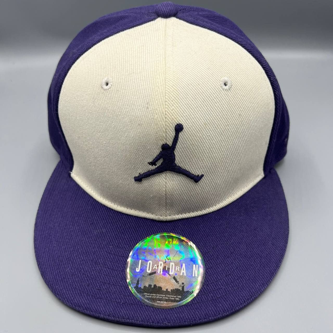 Jordan Brand Air Jordan Hat Men 7 White Purple Jumpman Fitted Cap | Grailed