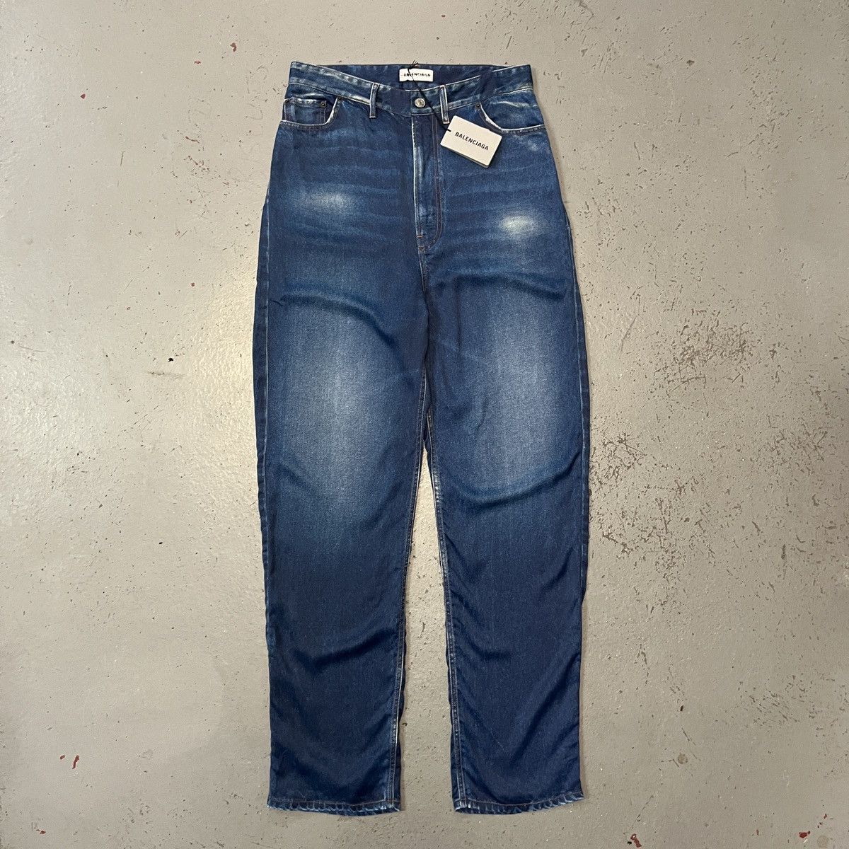 Balenciaga SAMPLE Printed Denim Jeans On Viscose "Trompe Loeil" | Grailed