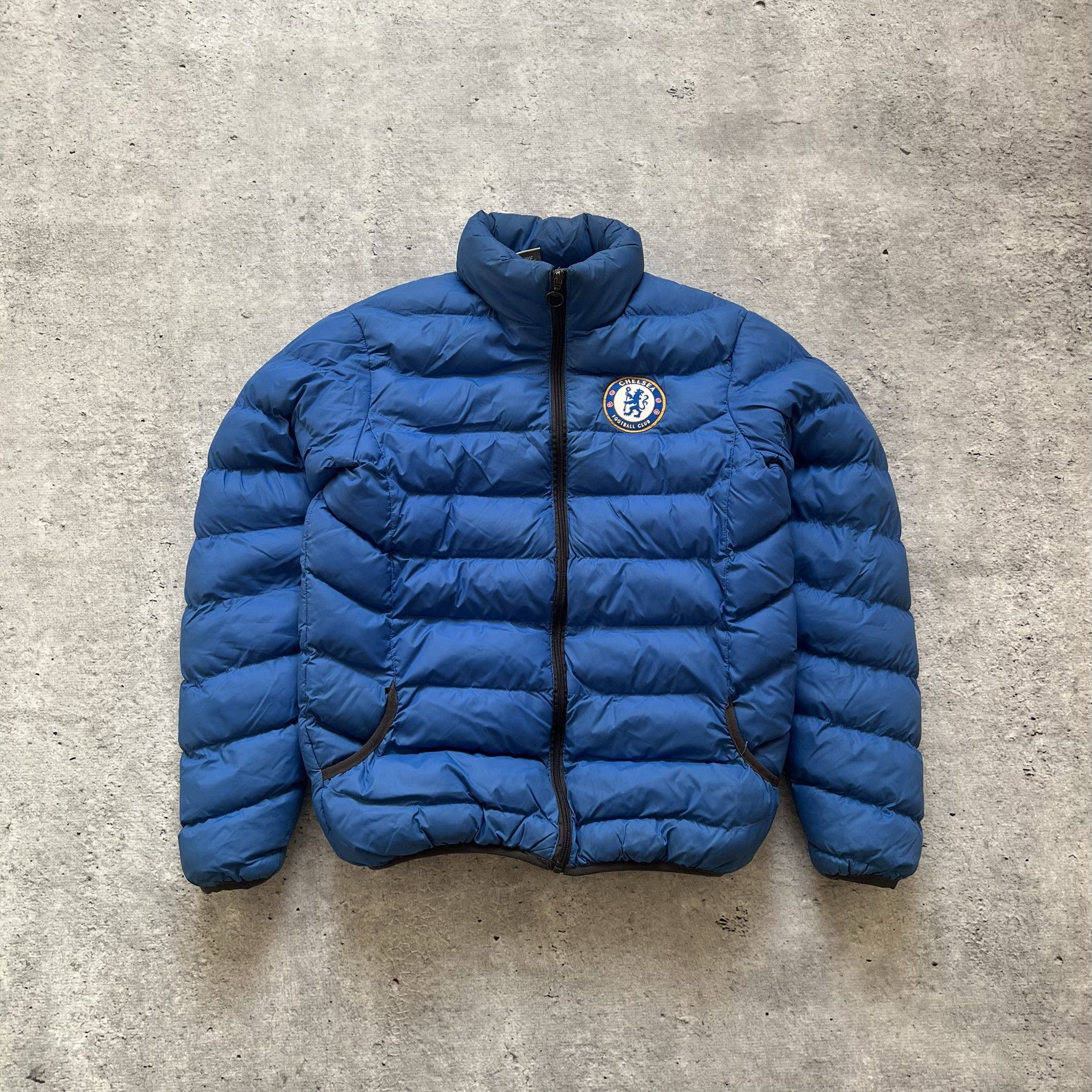 Nike × Soccer Jersey × Vintage Nike x Chelsea Vintage Blue Down Puffer ...