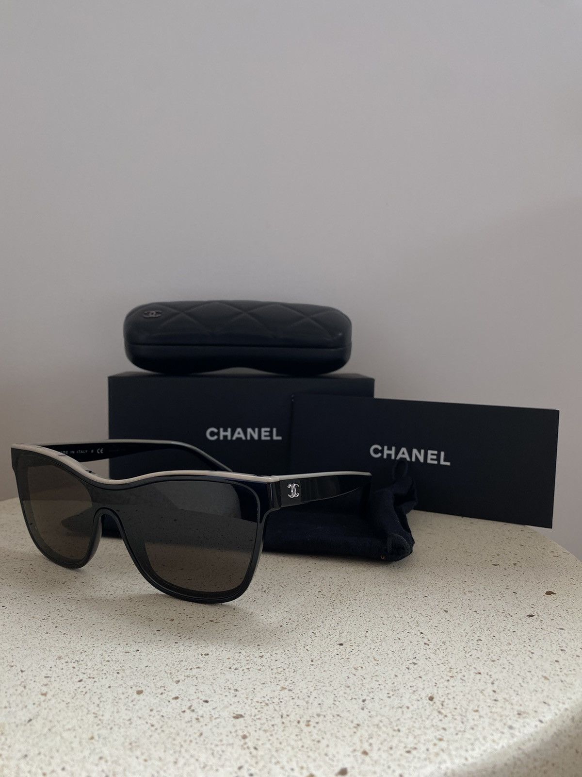 Chanel CHANEL CC Logo 5418-A Sunglasses Black | Grailed