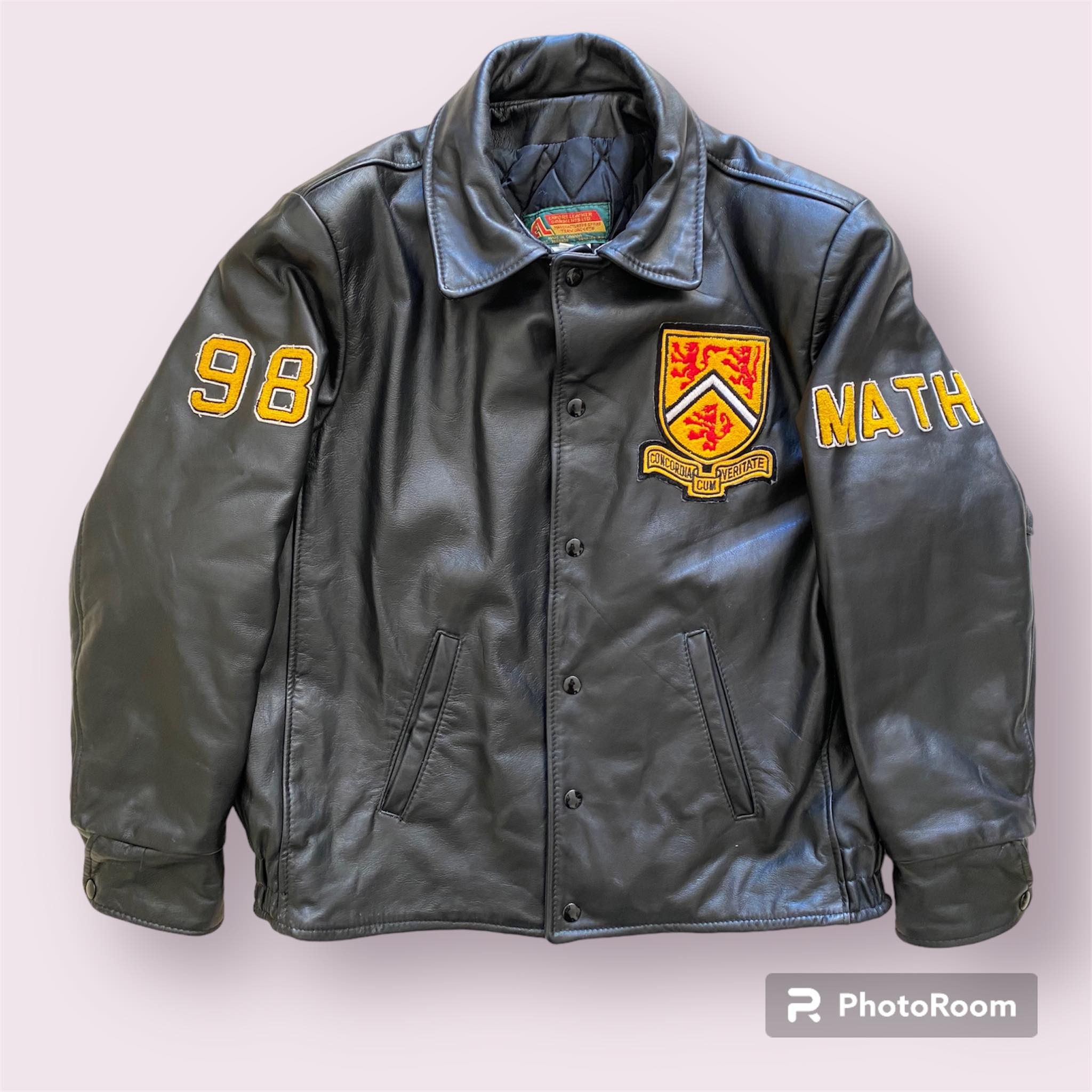 Leather Jacket × Varsity Jacket × Vintage Vintage Leather Varsity ...