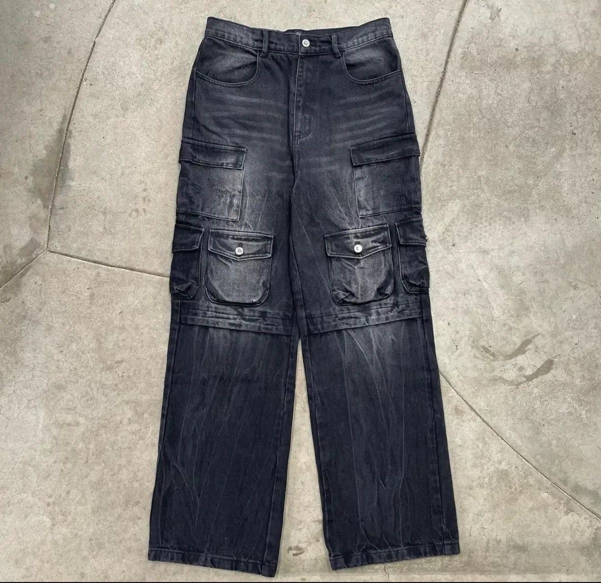 Half Evil Half evil 10 pocket vintage wash cargo denim jeans | Grailed