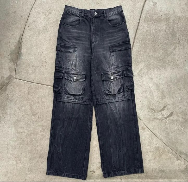 Half Evil Half evil 10 pocket vintage wash cargo denim jeans | Grailed