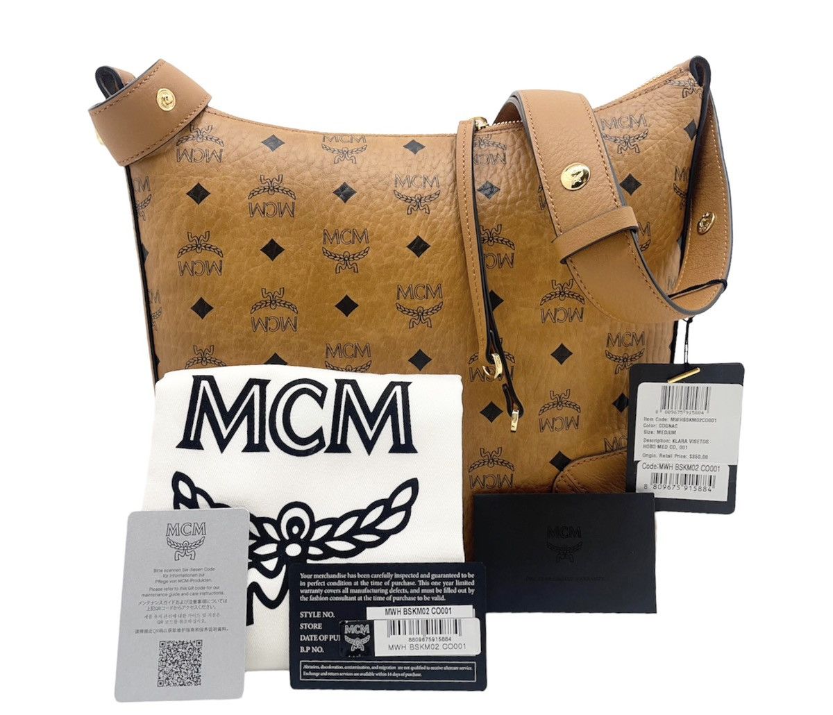 MCM MCM New Klara Hobo Logo Cognac Brown Crossbody Messenger Bag | Grailed