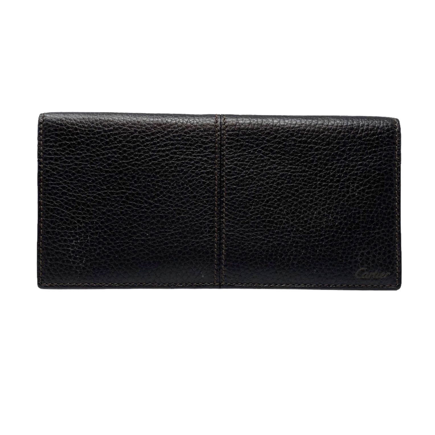 Cartier Cartier Black Sellier Embossed Leather Long Wallet | Grailed