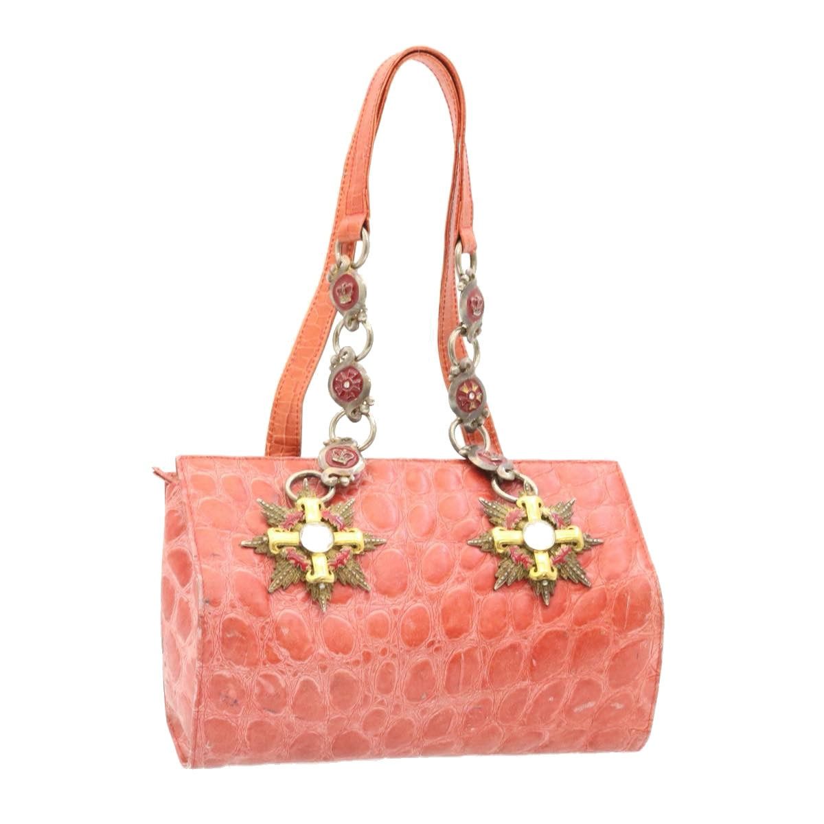 Versace GIANNI VERSACE Crown Hand Bag Leather Red Auth ds117 | Grailed