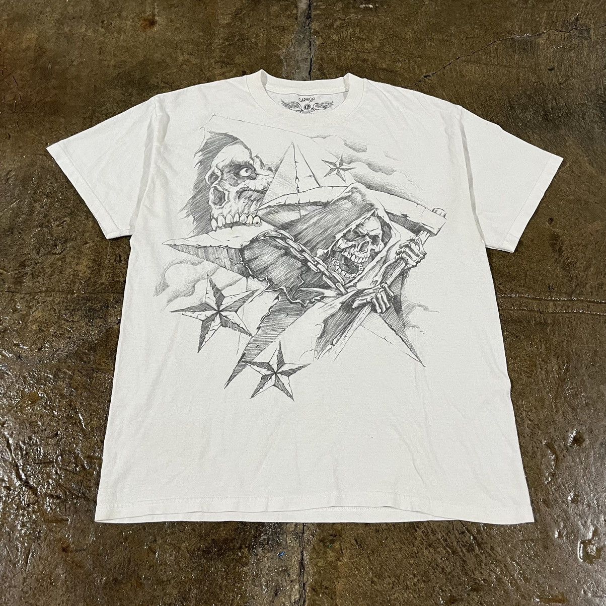 Affliction × Tapout × Vintage Crazy Y2K Affliction Style Grunge Skull ...