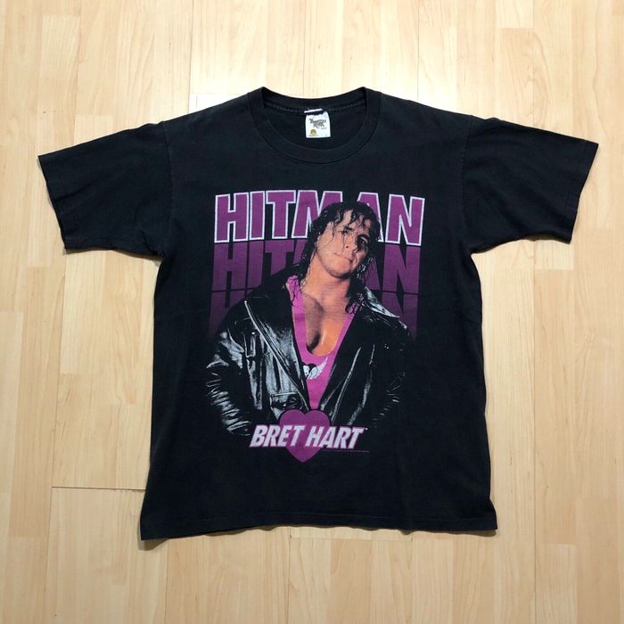 Vintage Vtg 1993 Bret Hart Hitman WWF Shirt L Wrestling Single Stitch ...