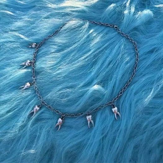 Jewelry × Streetwear Teeth Necklace Chain Tooth Headhunter Witch Goth ...