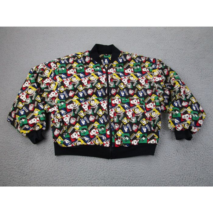 Peanuts VINTAGE Peanuts Jacket Womens L Snoopy All Over Print Bomber ...