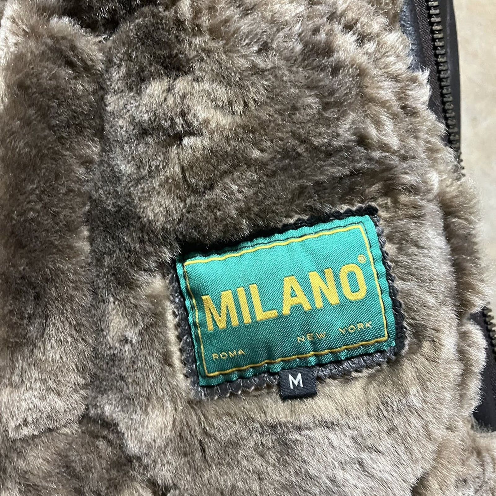 Vintage Vintage 80s Milano Brown Leather Shearling Flight Jacket | Grailed