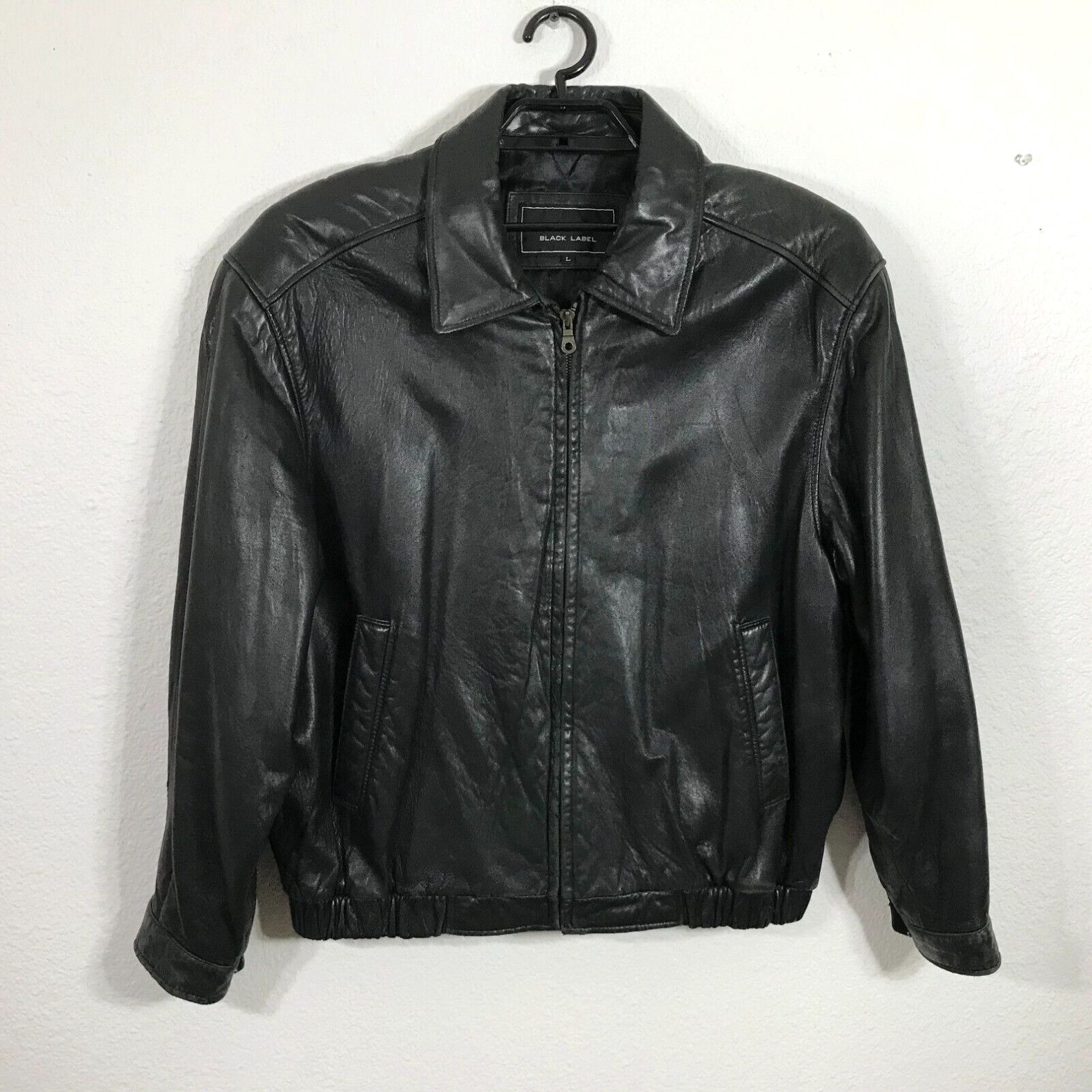 Members Only Vintage Members Only Black Label Leather Jacket Mens L ...