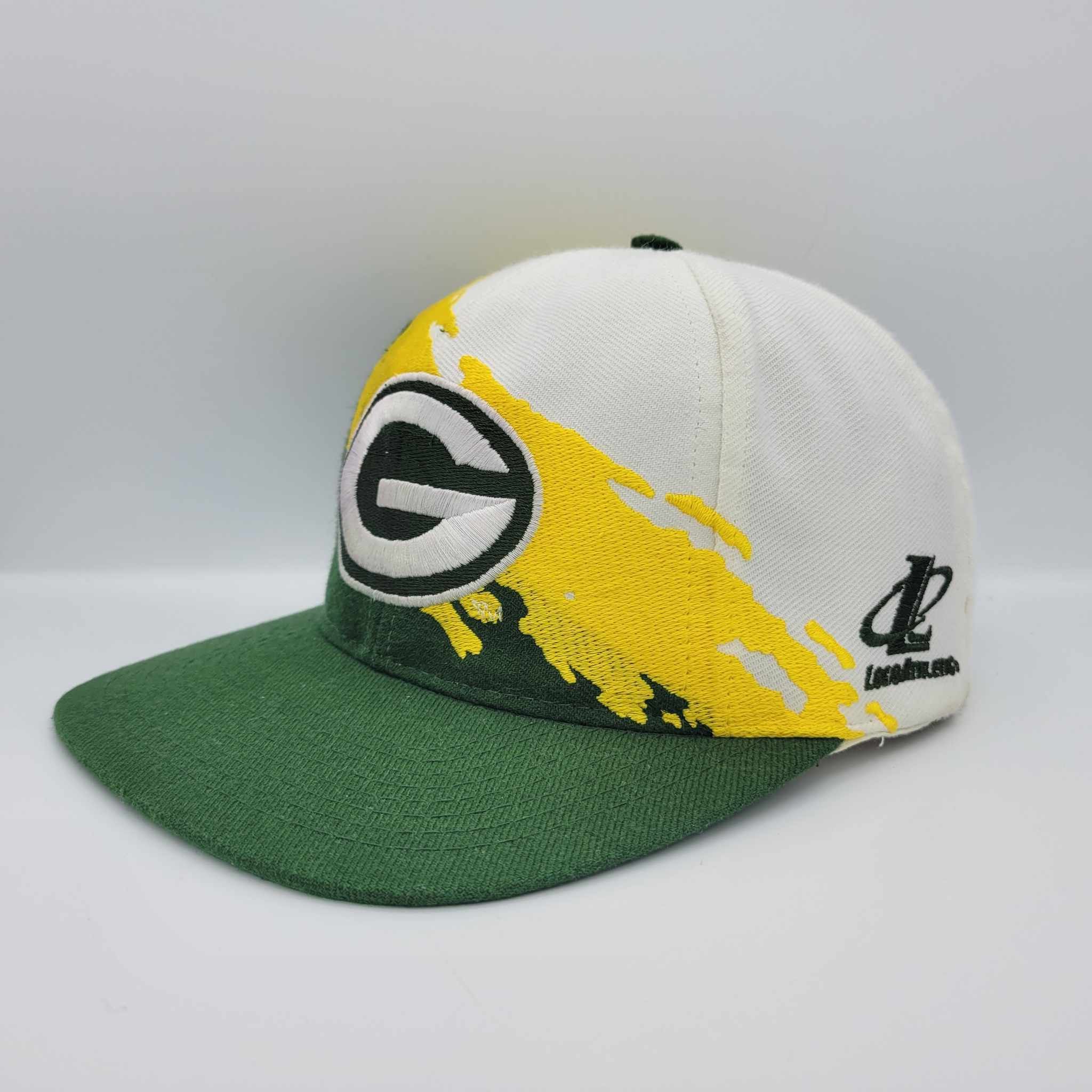 Vintage Green Bay Packers 90s Logo Athletic Splash Snapback Hat | Grailed