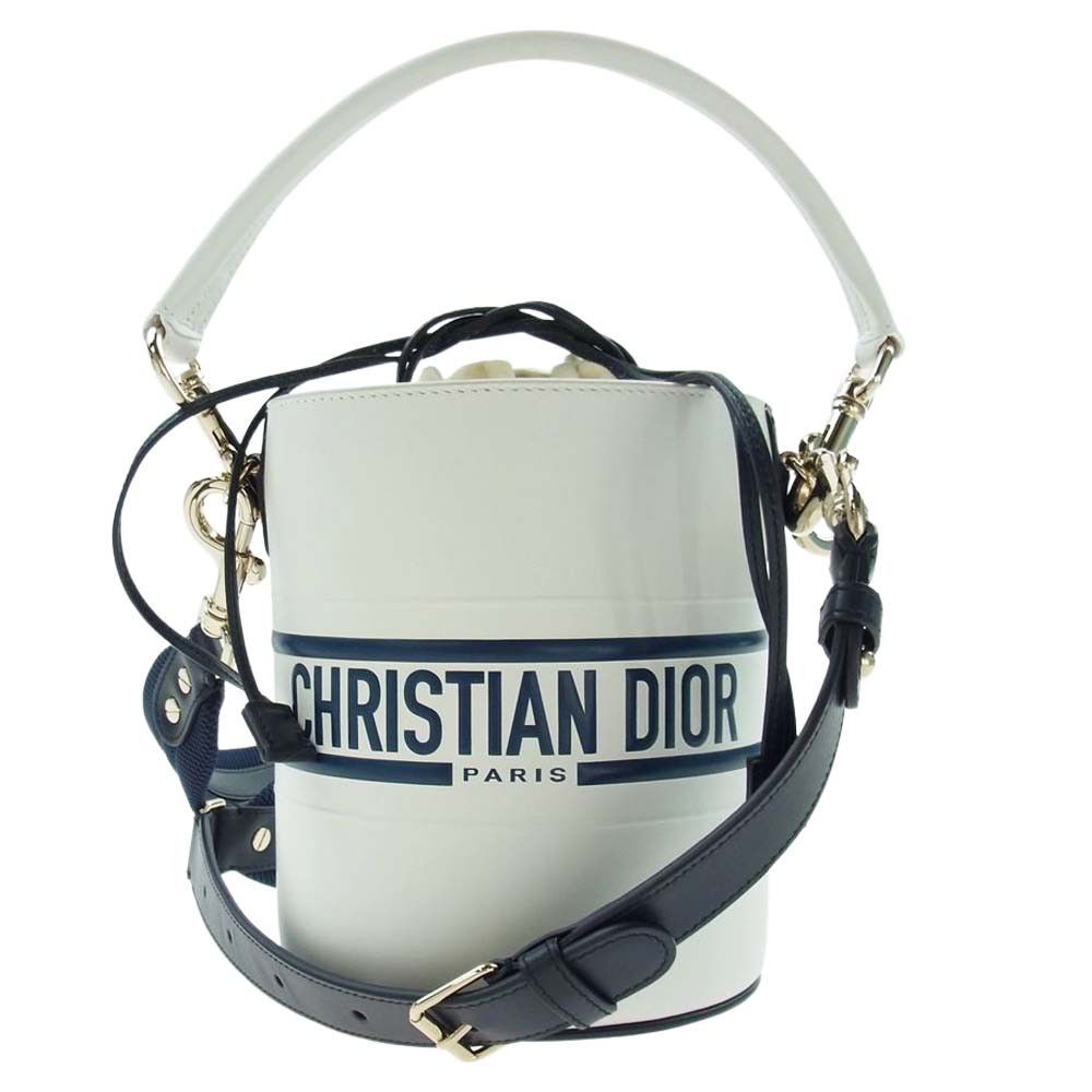 Dior Dior Bucket Bag 2 Way Hand Shoulder Bag Calfskin White | Grailed