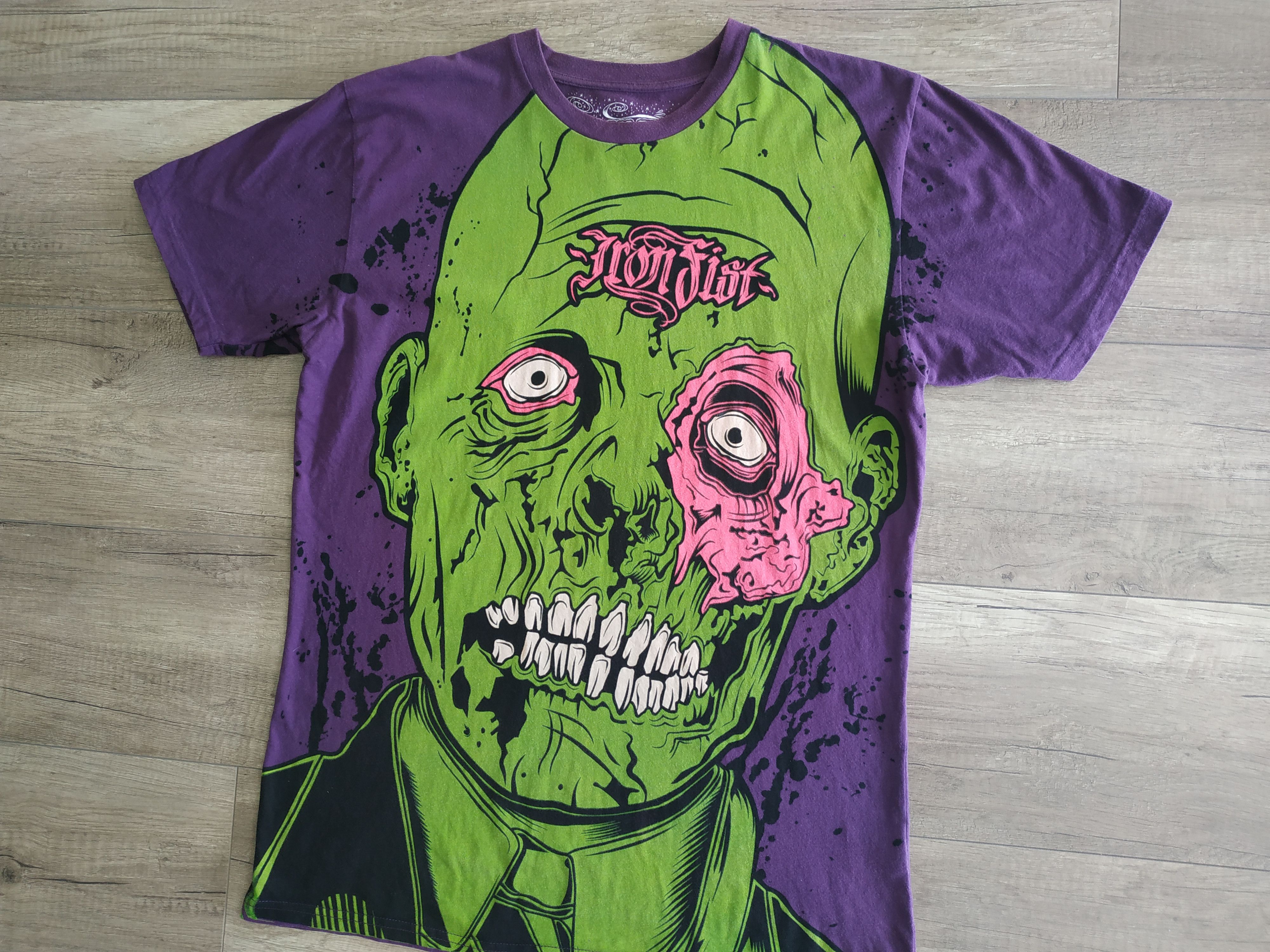 Marvel Comics × Misfits IRON FIST Zombie Chomper Men's Full Print T ...