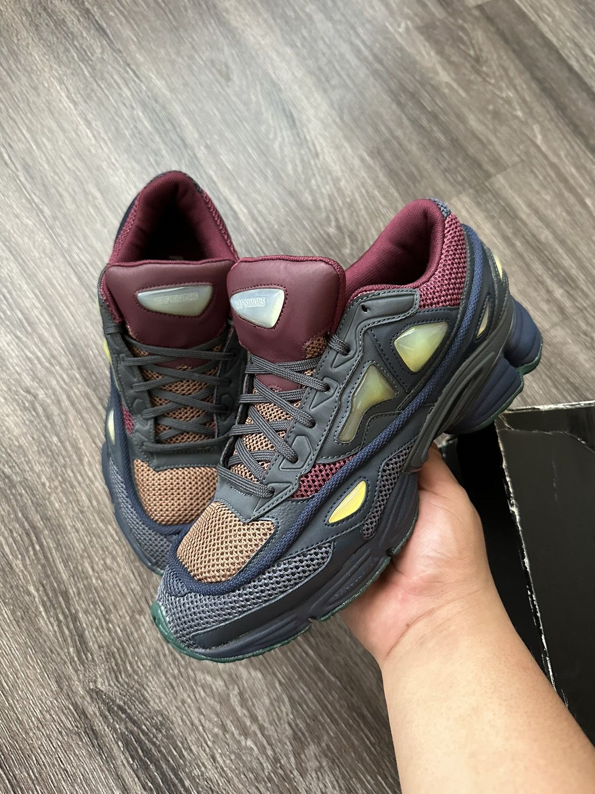 Adidas RAF SIMONS Adidas Ozweego 2 Dark Shale Navy Maroon RARE | Grailed
